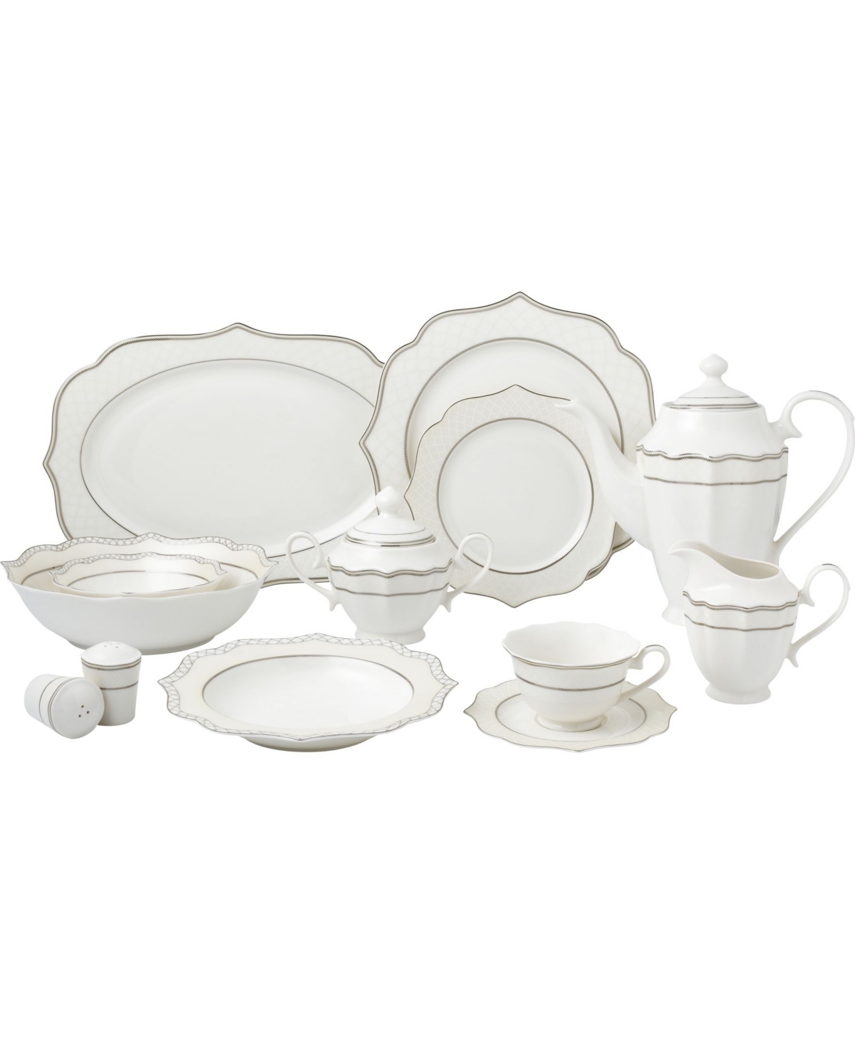 Click here for Lorren Home Trends 57 Piece Mix and Match Bone Chi... prices