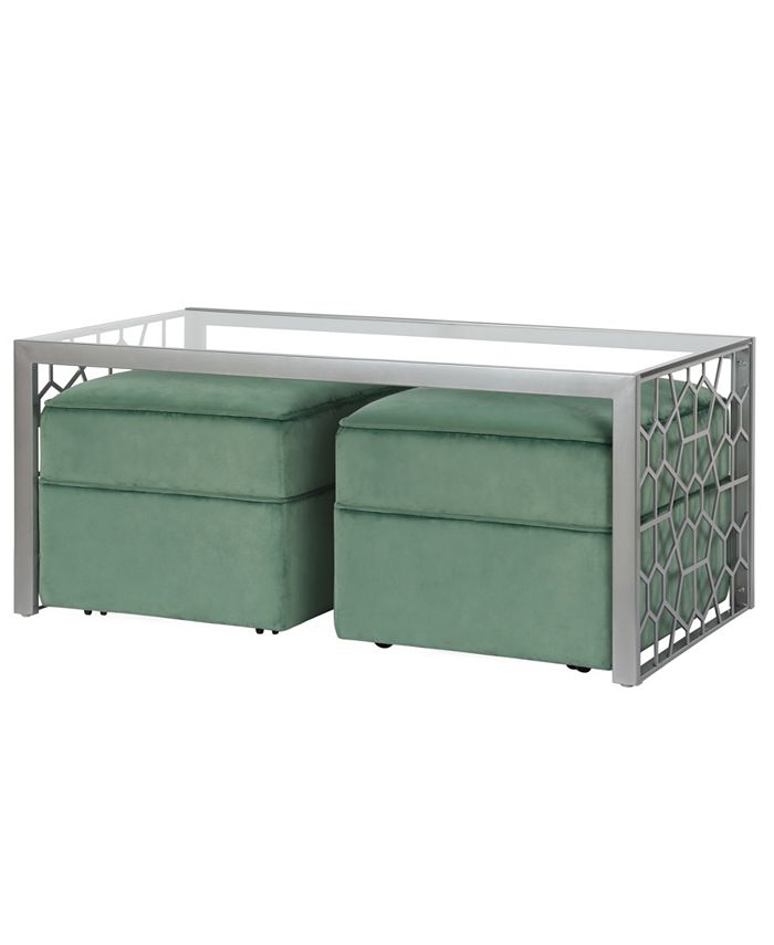 CosmoLiving Juliette Glass Top Coffee Table - Macy's