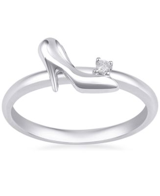 Enchanted Disney Fine Jewelry Diamond Accent Cinderella Slipper Ring in ...