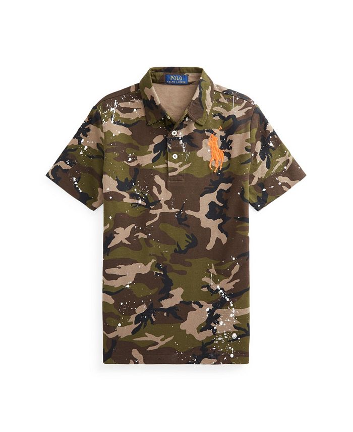 Polo Ralph Lauren Big Boys Camo Paint-Splatter Mesh Polo - Macy's