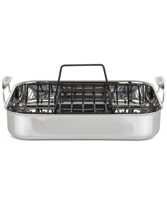 Viking 3-Ply Stainless Steel Roasting Pan with Rack & BONUS Carving Set ...