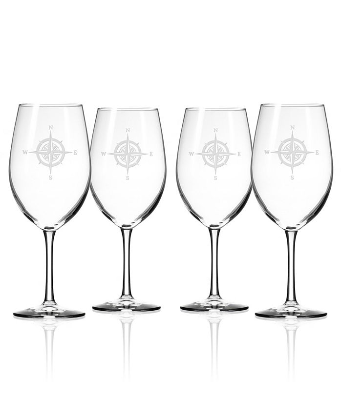 Rolf Glass Compass Rose All Purpose Wine 18Oz - Set Of 4 Glasses - Macy's