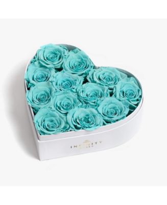 Heart Box of 12 Tiffany Blue Real Roses Preserved to Last Over a Year ...