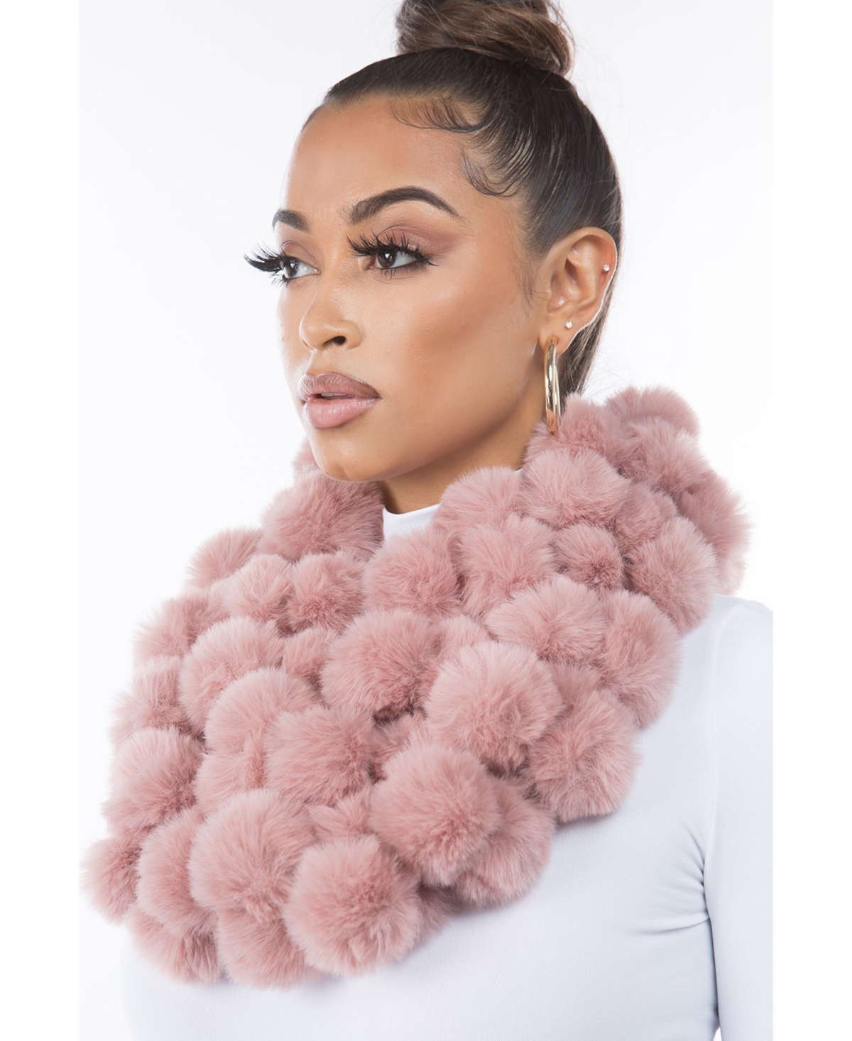 Click here for Marcus Adler Womens Cozy Luxe Faux Fur Pom Loop Sc... prices