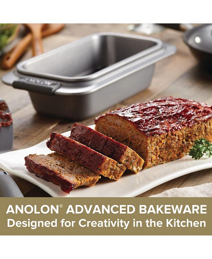 Anolon Advanced 9" x 5" Loaf Pan with Drip Pan Insert - Macy's