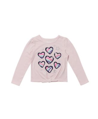Epic Threads Little Girls Long Sleeve Tie Front Graphic Tee - Macy's