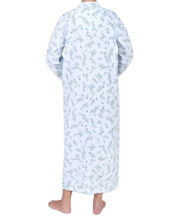 Miss Elaine Plus Size Quilted Printed Long Zipper Robe - Macy's