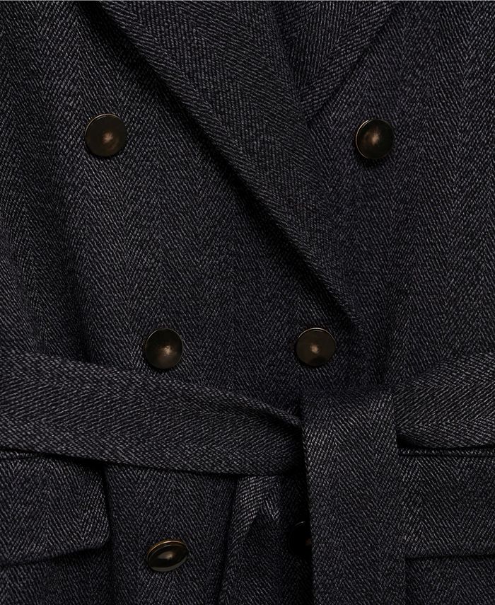 MANGO Women's Double-Breasted Wool Coat - Macy's