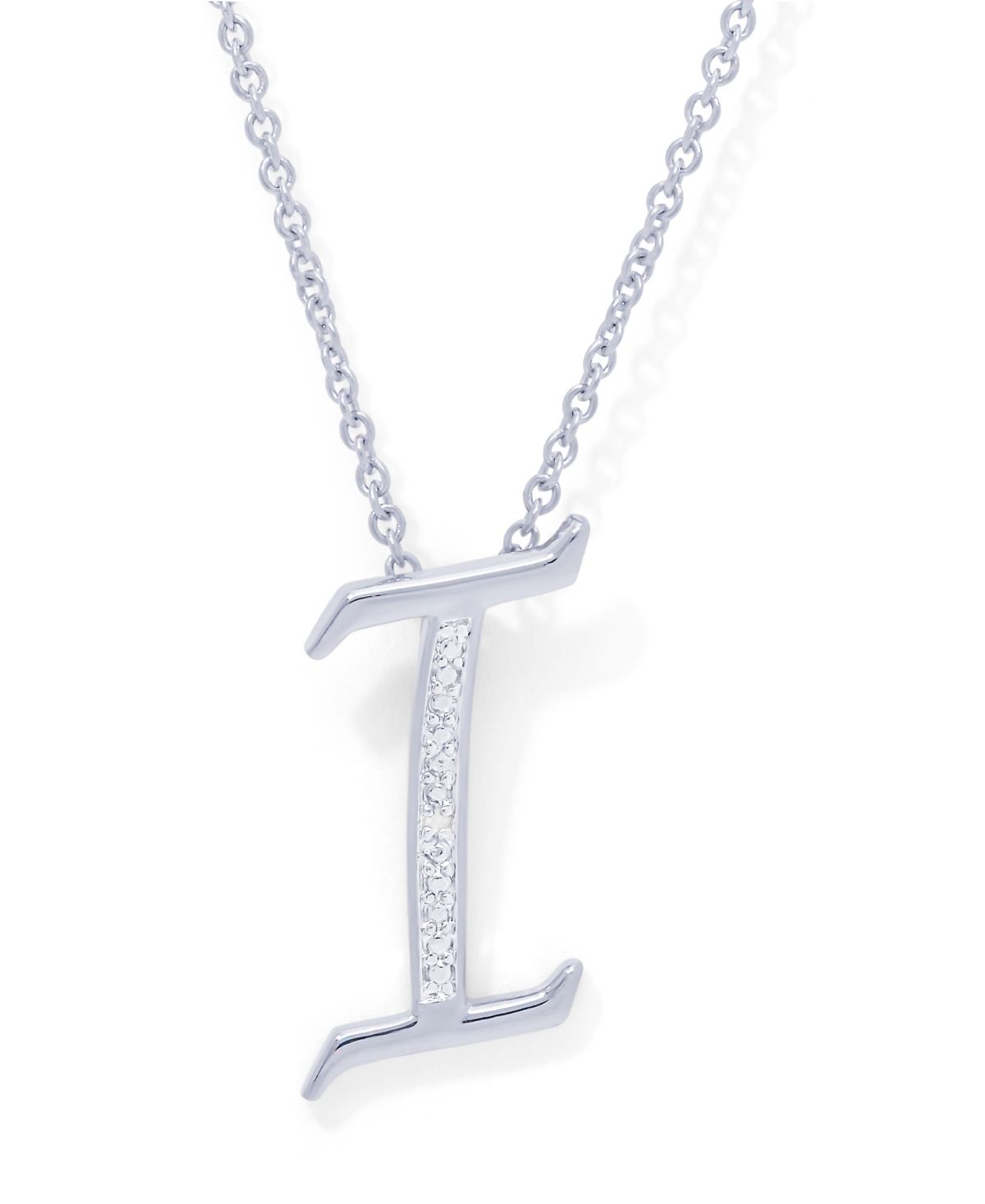 Click here for Diamond Accent Initial Pendant Necklace 18 in Silv... prices