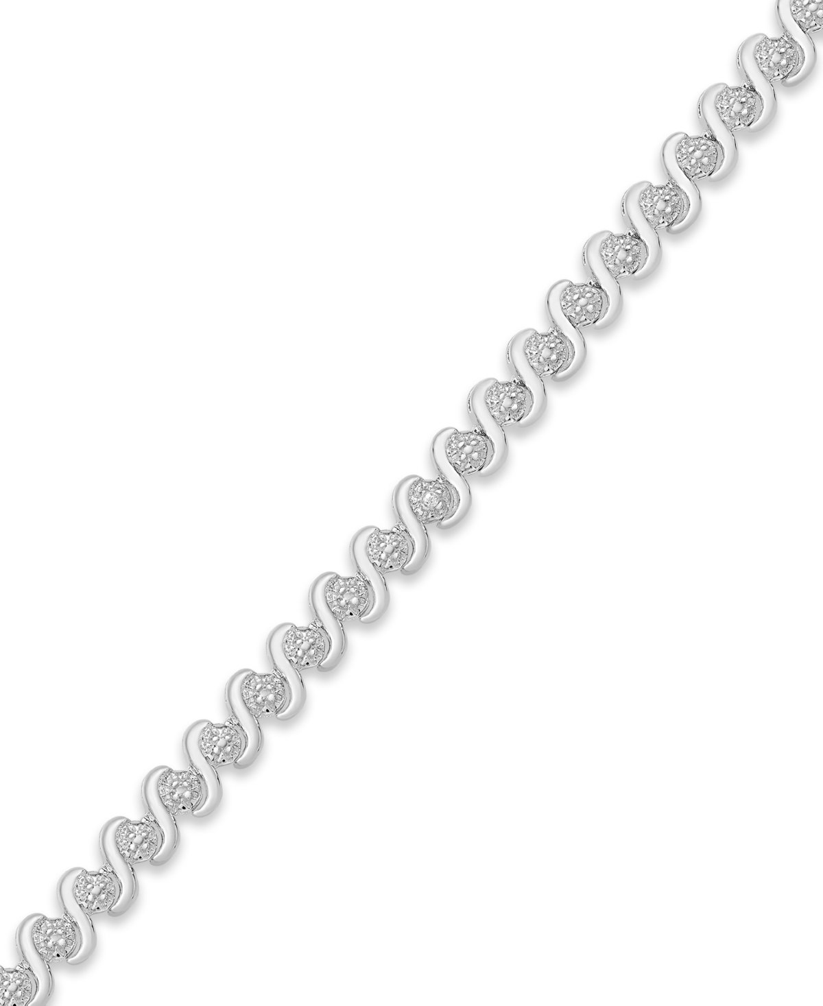 Click here for Diamond Accent S Link Bracelet in Silver Plate  Ro... prices