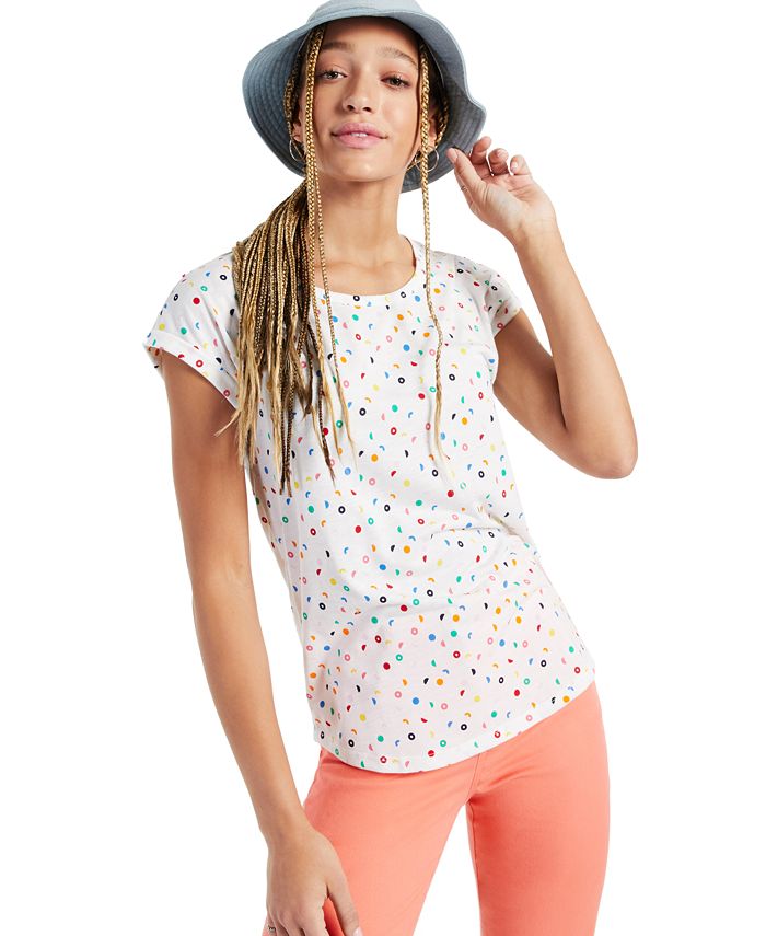 Style & Co Mixed Dots Printed T-Shirt, Created for Macy's - Macy's