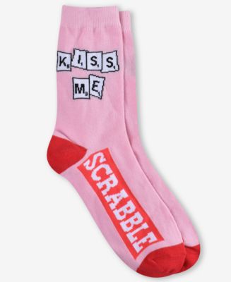Scrabble "Kiss Me" Crew Socks - Macy's