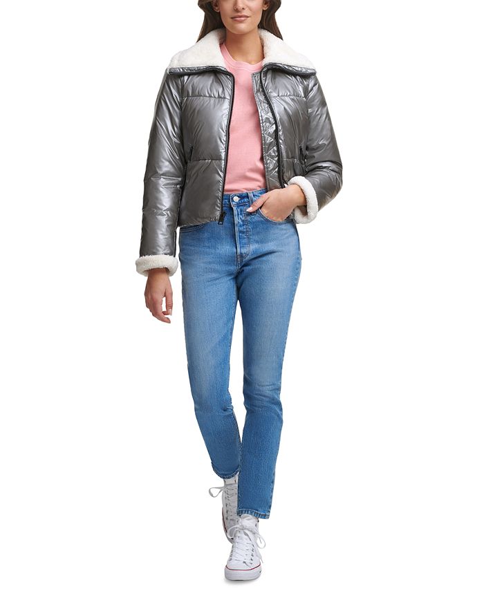 Levi's Faux-Sherpa-Lined Puffer Jacket - Macy's