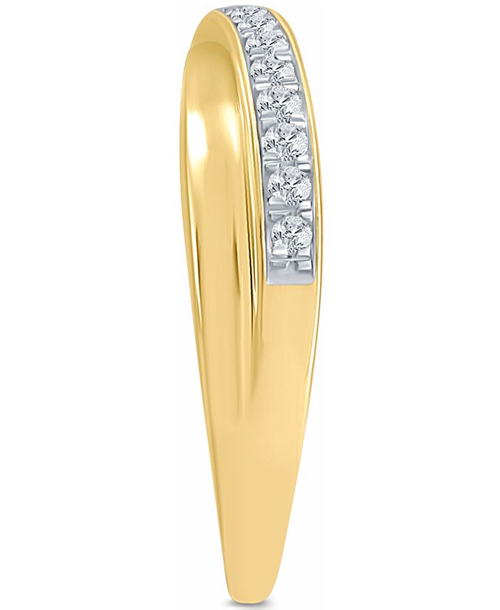 Macy's Diamond Diagonal Band (1/5 ct. t.w.) in 10K Gold, 10K White Gold ...
