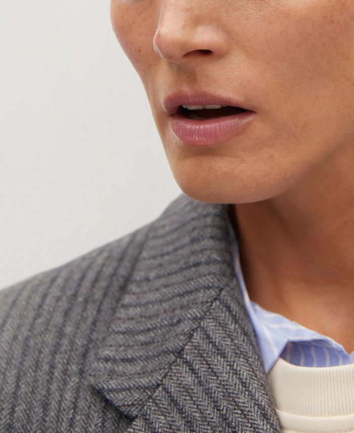 MANGO Women's Striped Wool Blazer - Macy's