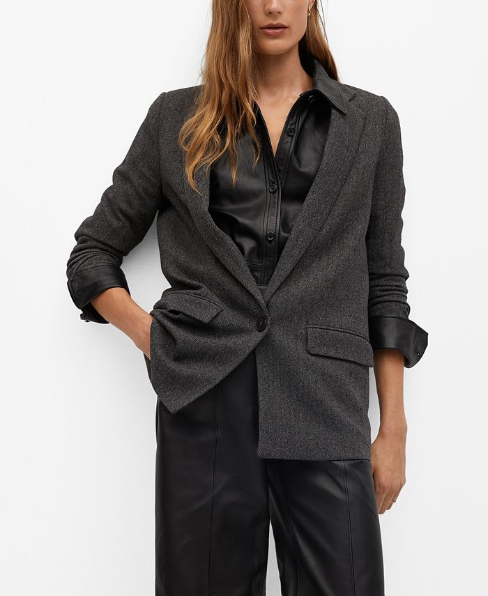 MANGO Women's Flap Pockets Blazer - Macy's
