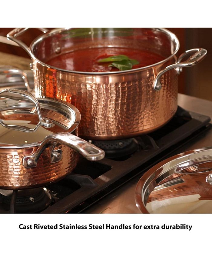 Lagostina Martellata Tri-ply Copper 10-Pc. Cookware Set - Macy's