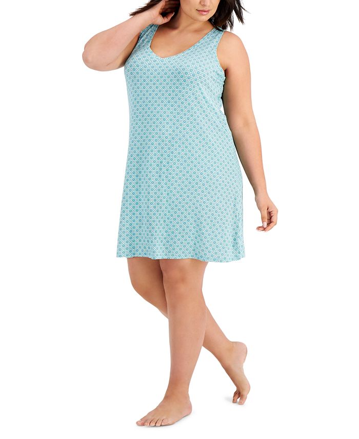Alfani Plus Size Sleeveless Chemise Nightgown, Created for Macy's - Macy's