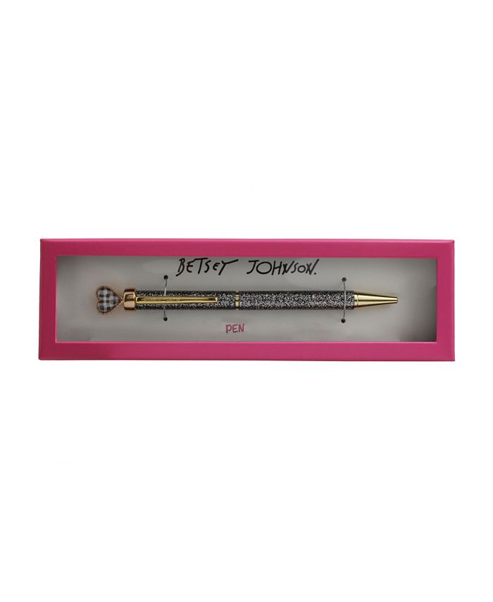 Betsey Johnson Gingham Heart Topper Pen - Macy's
