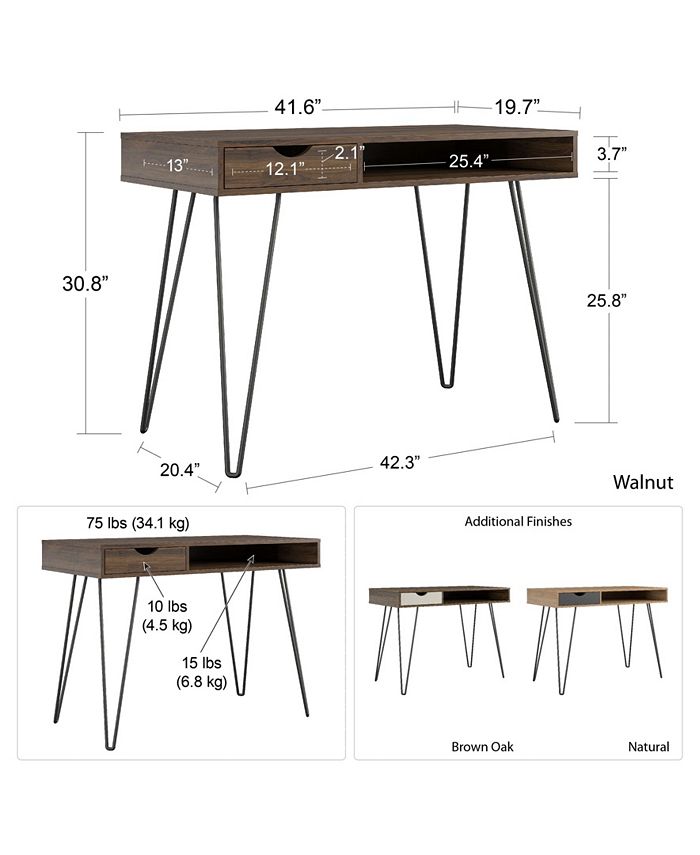 Novogratz Collection Concord Computer Desk with Storage - Macy's
