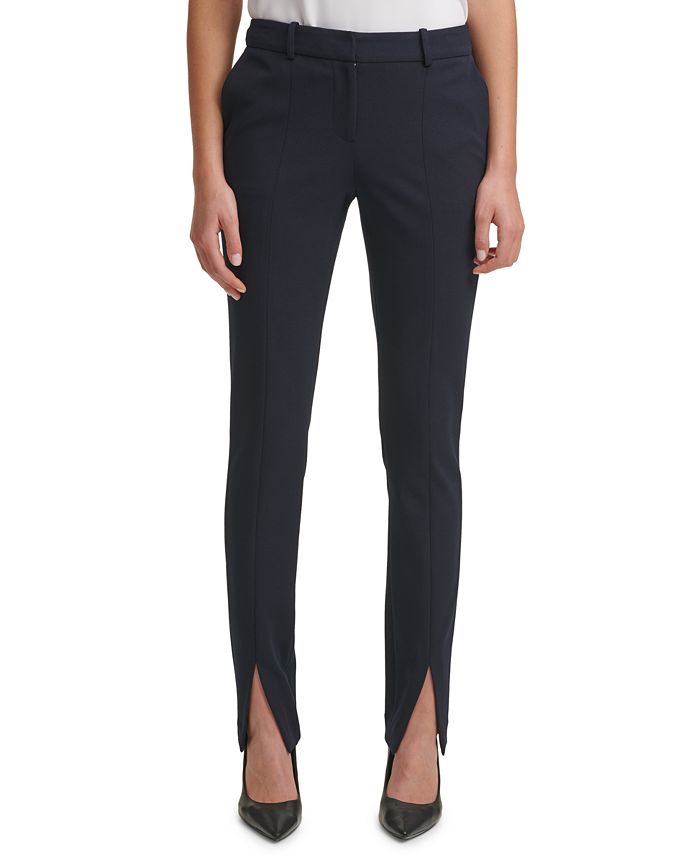 Calvin Klein X-Fit Split Slim-Leg Pants - Macy's