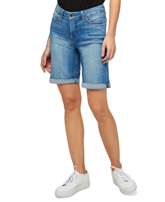 JEN7 Denim Bermuda Shorts With Rolled Cuffs & Reviews - Shorts - Women ...