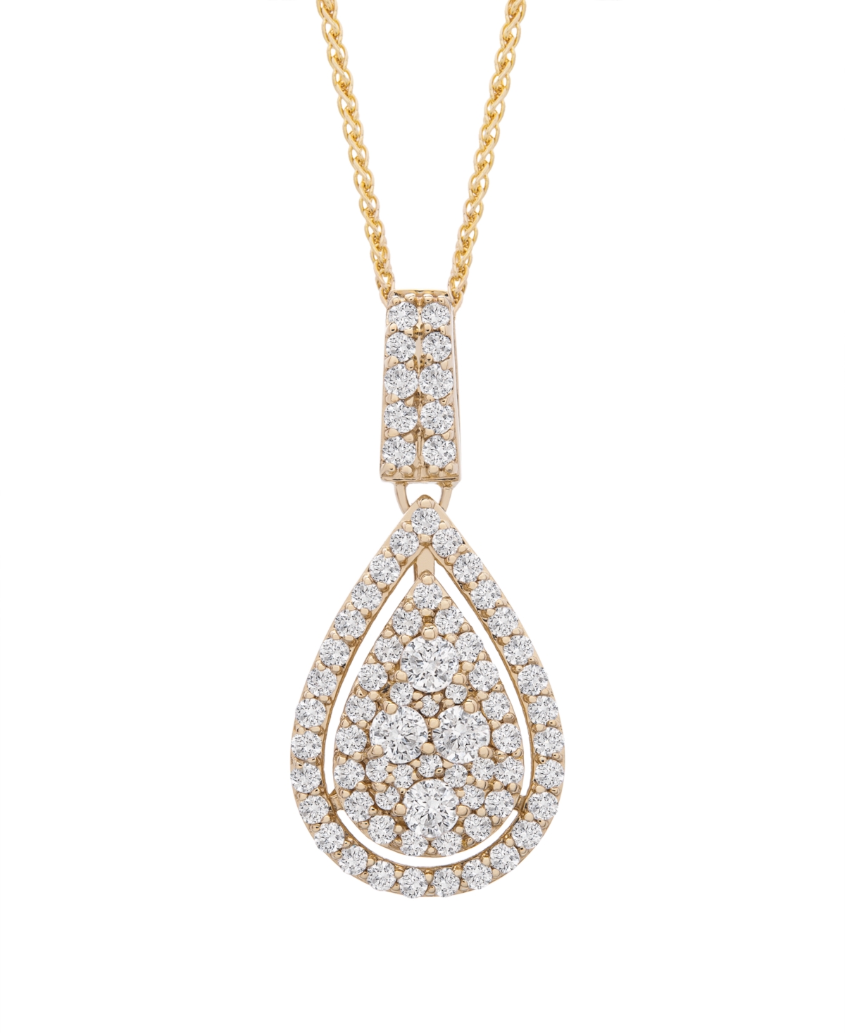 Click here for Diamond Pave Teardrop 18 Pendant Necklace (1 ct. t... prices