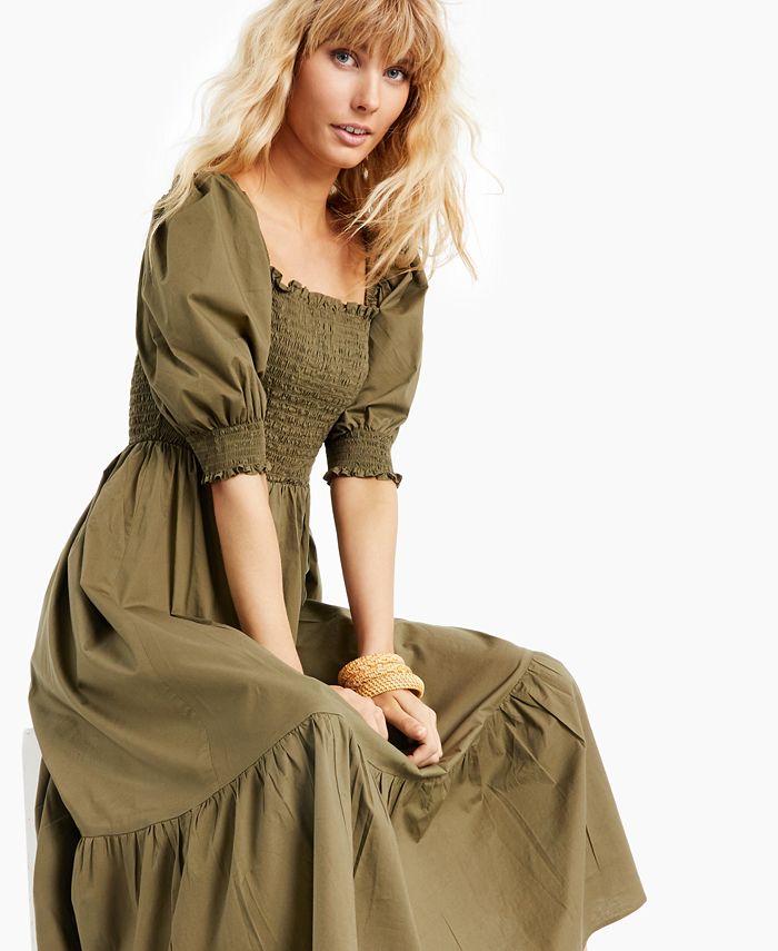 INC International Concepts Smock Puff-Sleeve Dress, Created for Macy's ...