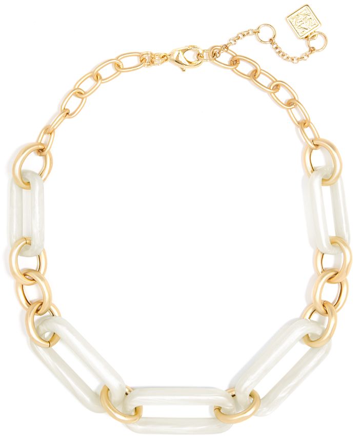 Zenzii Gold-Tone & Colored Chain-Link Collar Necklace, 18