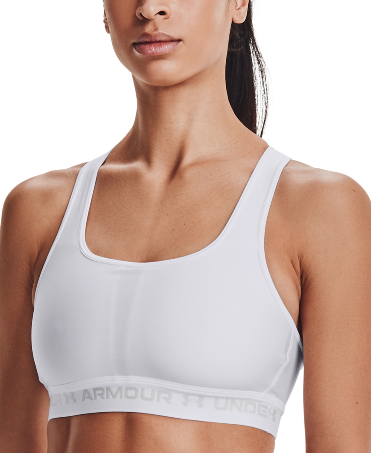 Click here for Under Armour Womens Medium Impact Sports Bra - Whi... prices