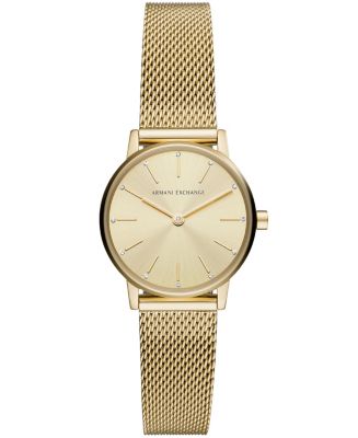 AX Women's Gold-Tone Stainless Steel Mesh Bracelet Watch 28mm - Macy's