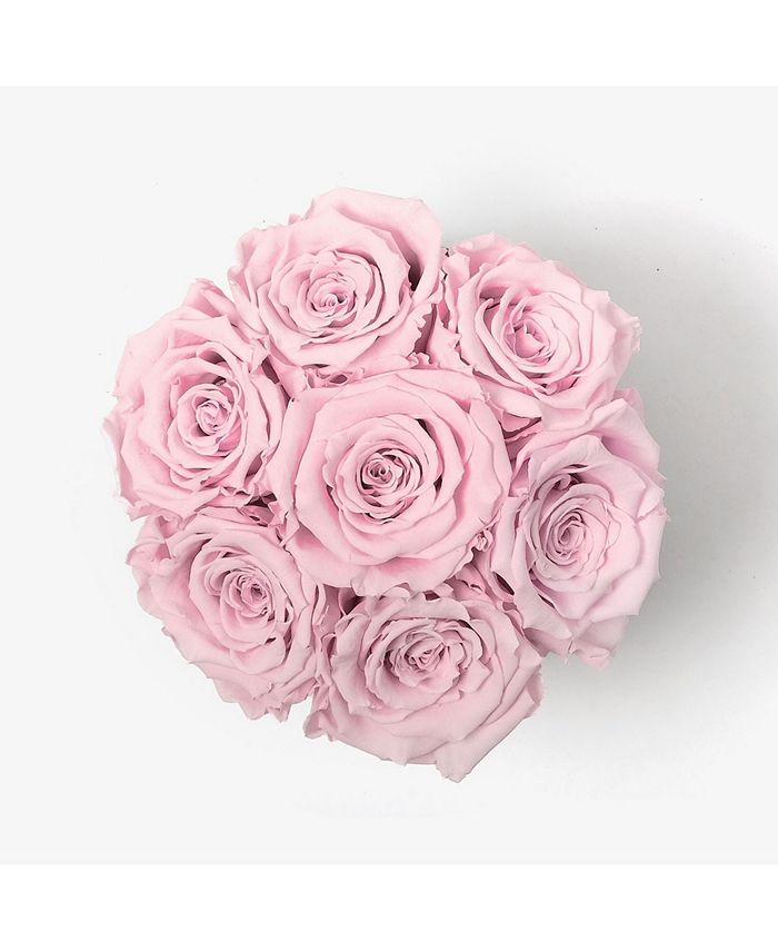 Infinity Roses Round Box of 7 Pink Real Roses Preserved To Last Over A ...