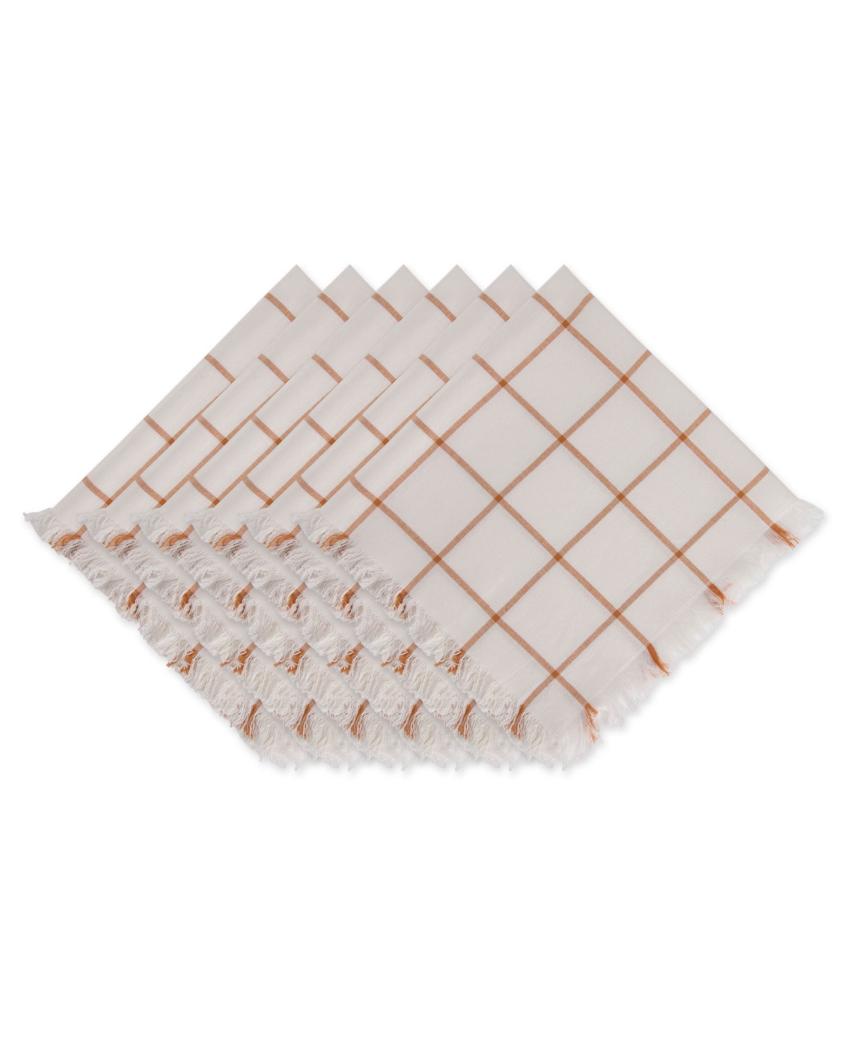 Click here for Design Imports Check Fringed Napkin  Set of 6 - Go... prices