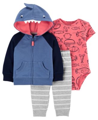 Carter's Baby Boy Shark Little Jacket Set, 3 Pieces - Macy's