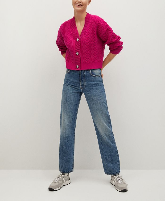 MANGO Women's Combined Knitted Cardigan - Macy's