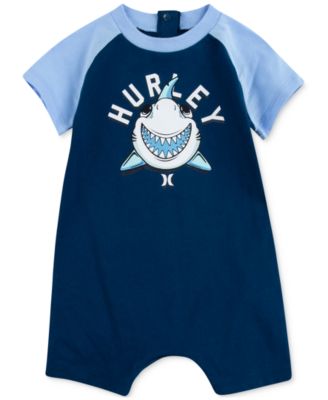 Hurley Baby Boys Graphic-Print Cotton Romper - Macy's