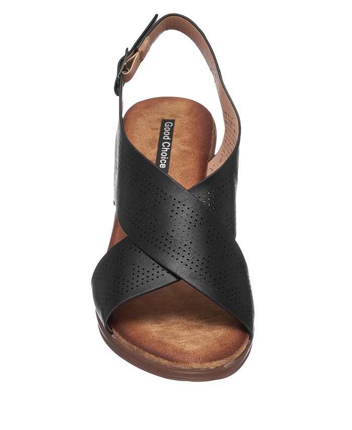 GC Shoes Women's Lala Cross Strap Heeled Sandal - Macy's