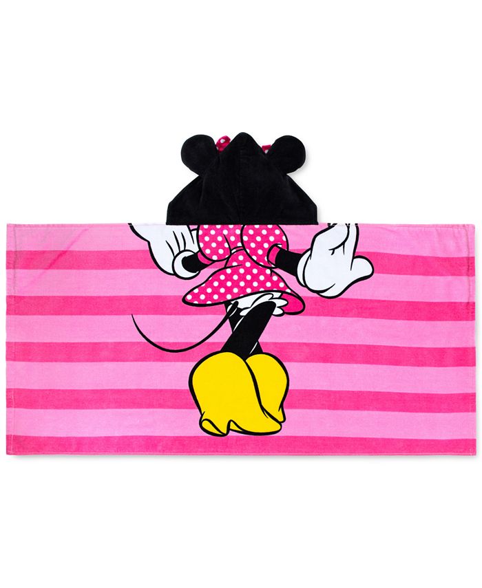 Disney Minnie Mouse Cotton Stripe Hooded Towel - Macy's