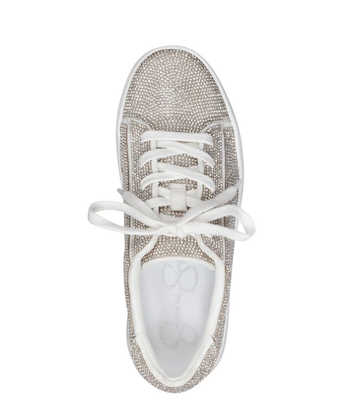 Jessica Simpson Women's Silesta Embellished Lace-Up Sneakers & Reviews ...