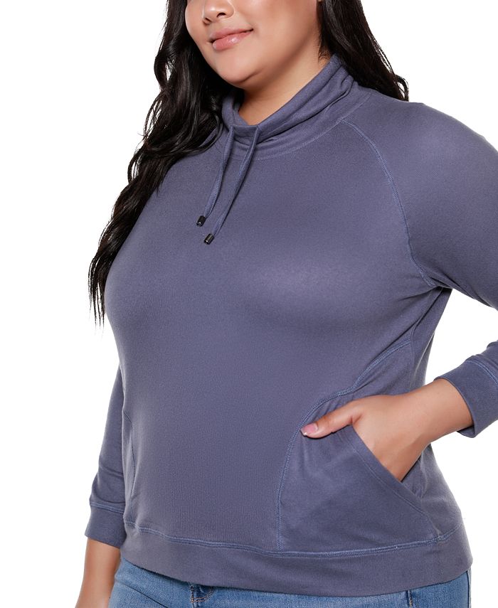 Belldini Belle By Plus Size Women's Drawstring Cowl Neck Top - Macy's