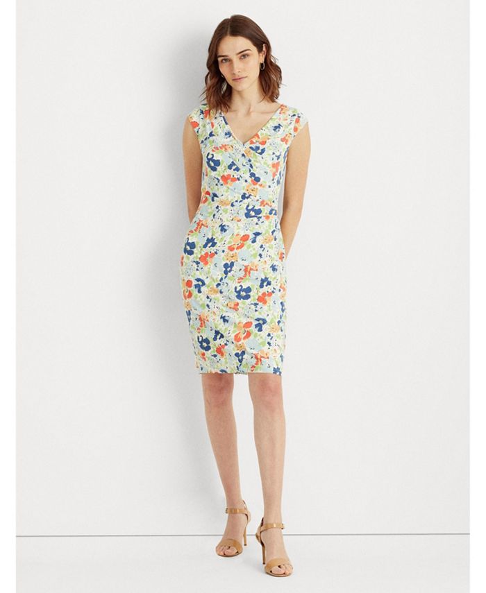 Lauren Ralph Lauren Floral Pleated Jersey Dress Macys