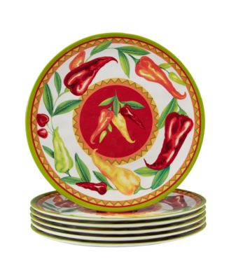 Certified Red Hot 6 Piece Melamine Dinner Plate - Macy's