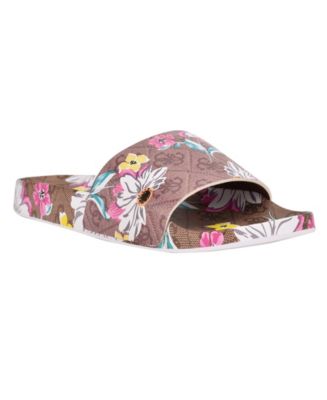 GUESS Women's Savan Pool Slide Flat Sandals - Macy's