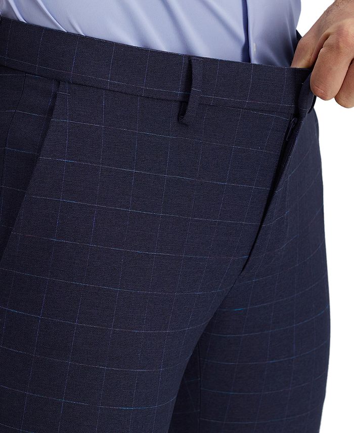 Kenneth Cole Reaction Men's Skinny-Fit Windowpane Dress Pants - Macy's
