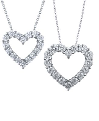 Macy s Diamond Heart Pendant Necklace 2 ct. t.w. Or 3 ct. t.w. in 14k White Gold Macy s