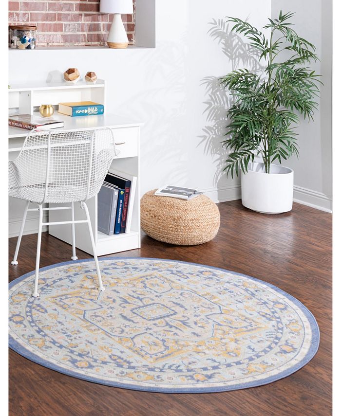 Bayshore Home Vander Van-01 7' x 7' Round Area Rug - Macy's