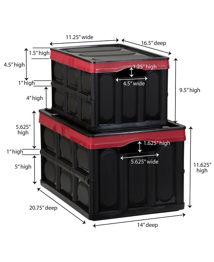 Household Essentials Heavy-Duty Storage Crates, Set of 2 - Macy's