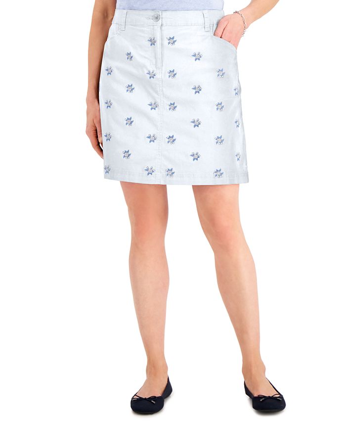 Karen Scott Petite Lace-Embroidered Skort, Created for Macy's - Macy's