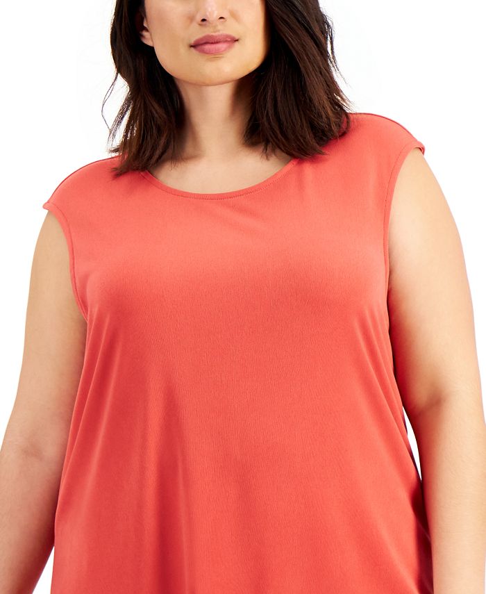 Alfani Plus Size Asymmetrical High-Low Top, Created for Macy's - Macy's