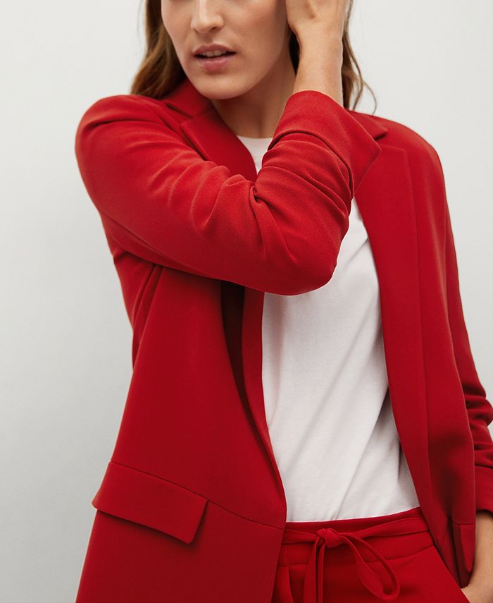 MANGO Structured Flowy Suit Jacket - Macy's